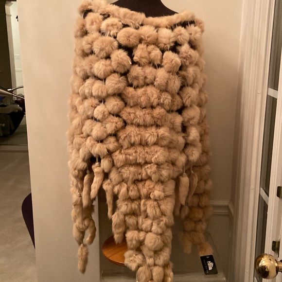 Hima | Jackets & Coats | Nwt Hima Rabbit Fur Poncho | Poshmark